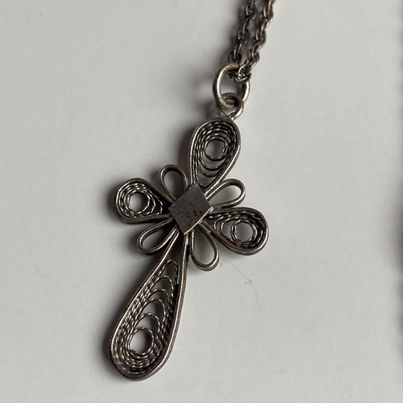 Jewelry | Silver Filigree Cross Necklace | Poshmark